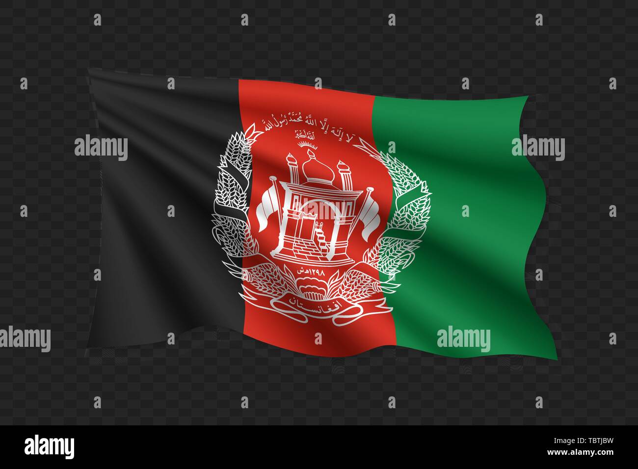 3D Waving Flag of Afghanistan. Vector illustration Stock Vector Image ...