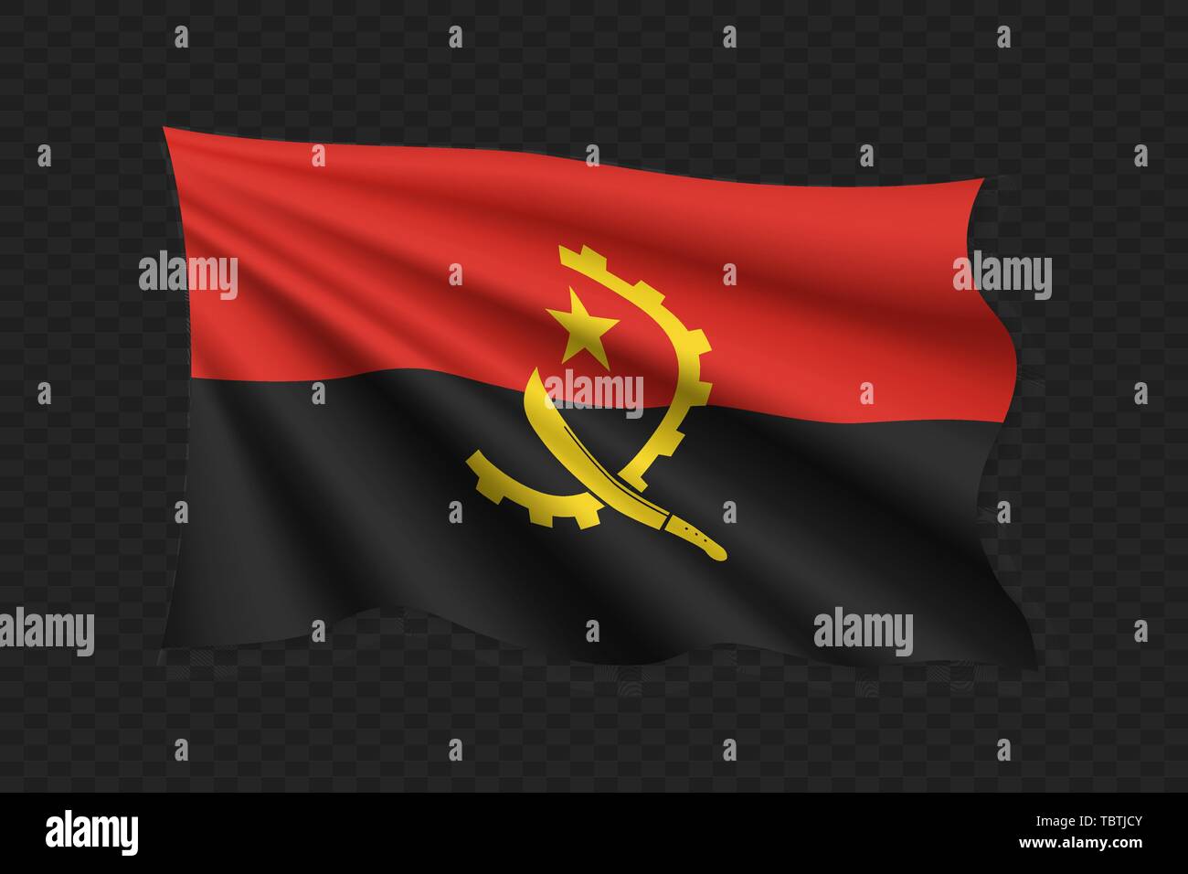 3D Waving Flag of Angola. Vector illustration Stock Vector Image & Art ...