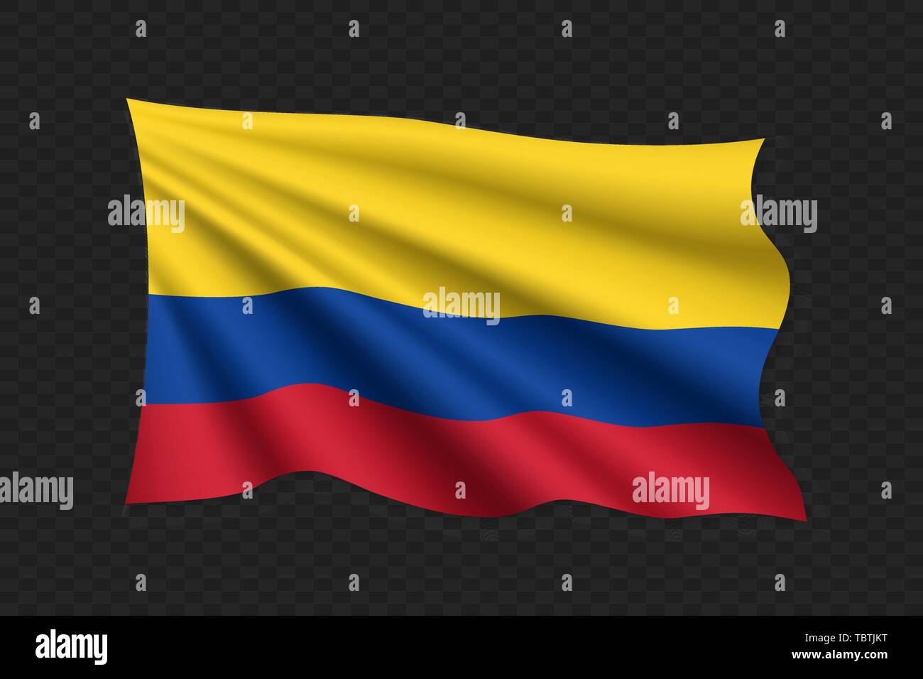 3D Waving Flag of Colombia. Vector illustration Stock Vector Image ...