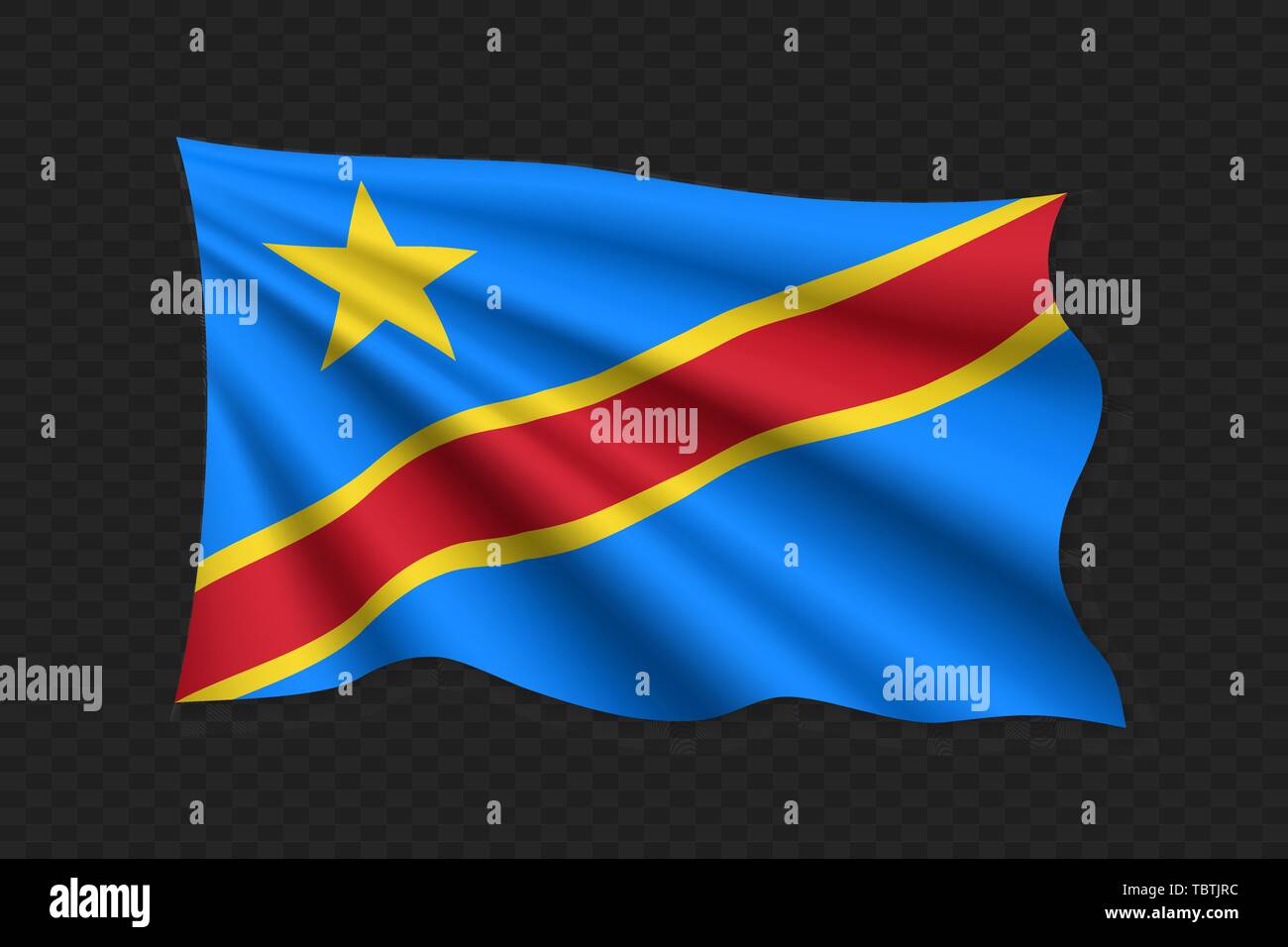 3D Waving Flag of DR Congo. Vector illustration Stock Vector Image ...