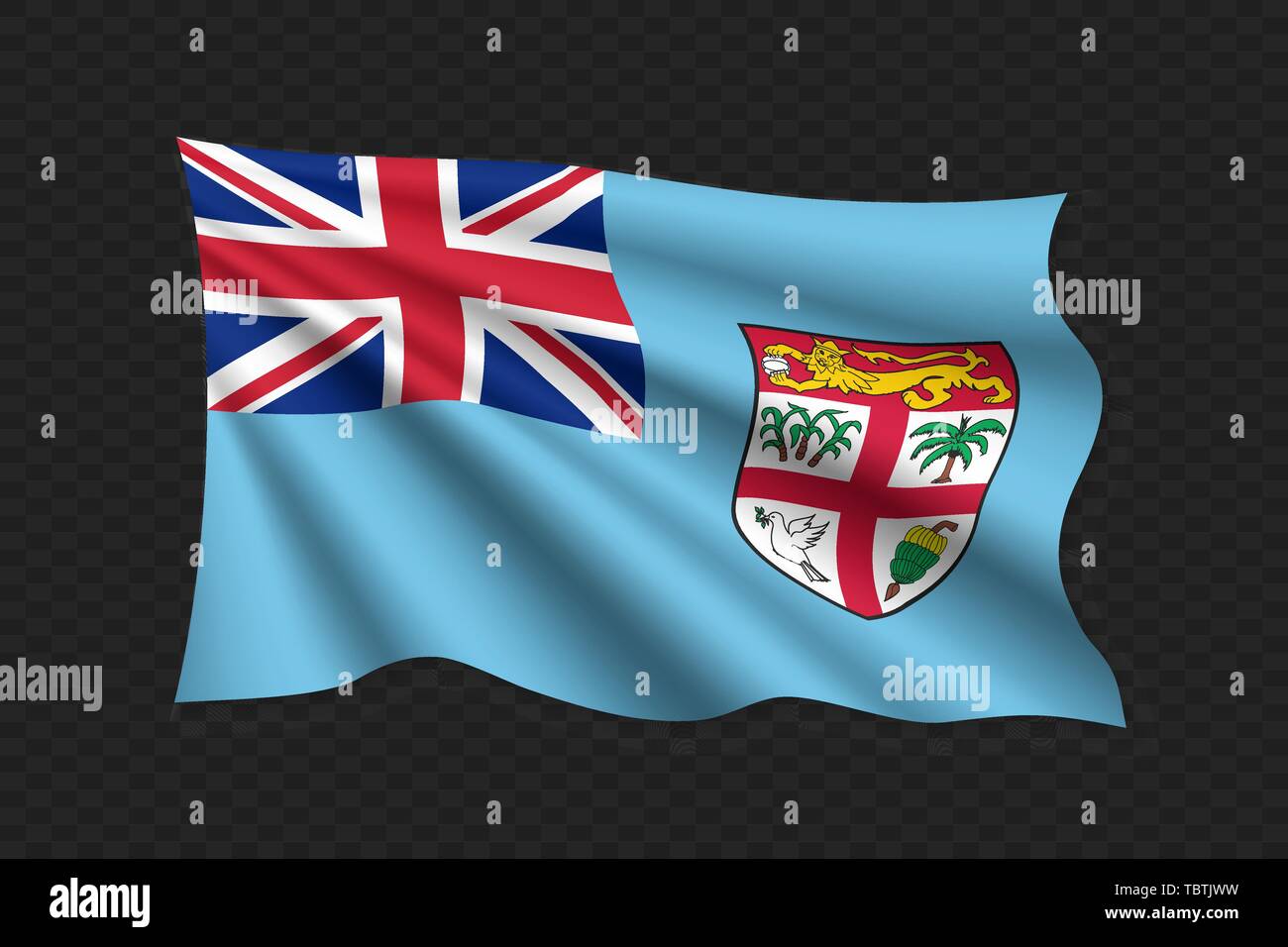 3D Waving Flag of Fiji. Vector illustration Stock Vector Image & Art ...