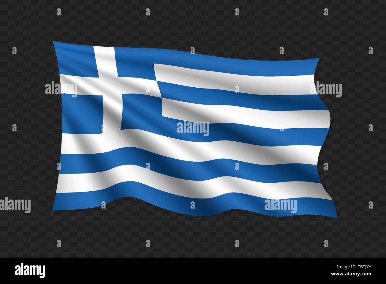 3D Waving Flag of Greece. Vector illustration Stock Vector Image & Art ...