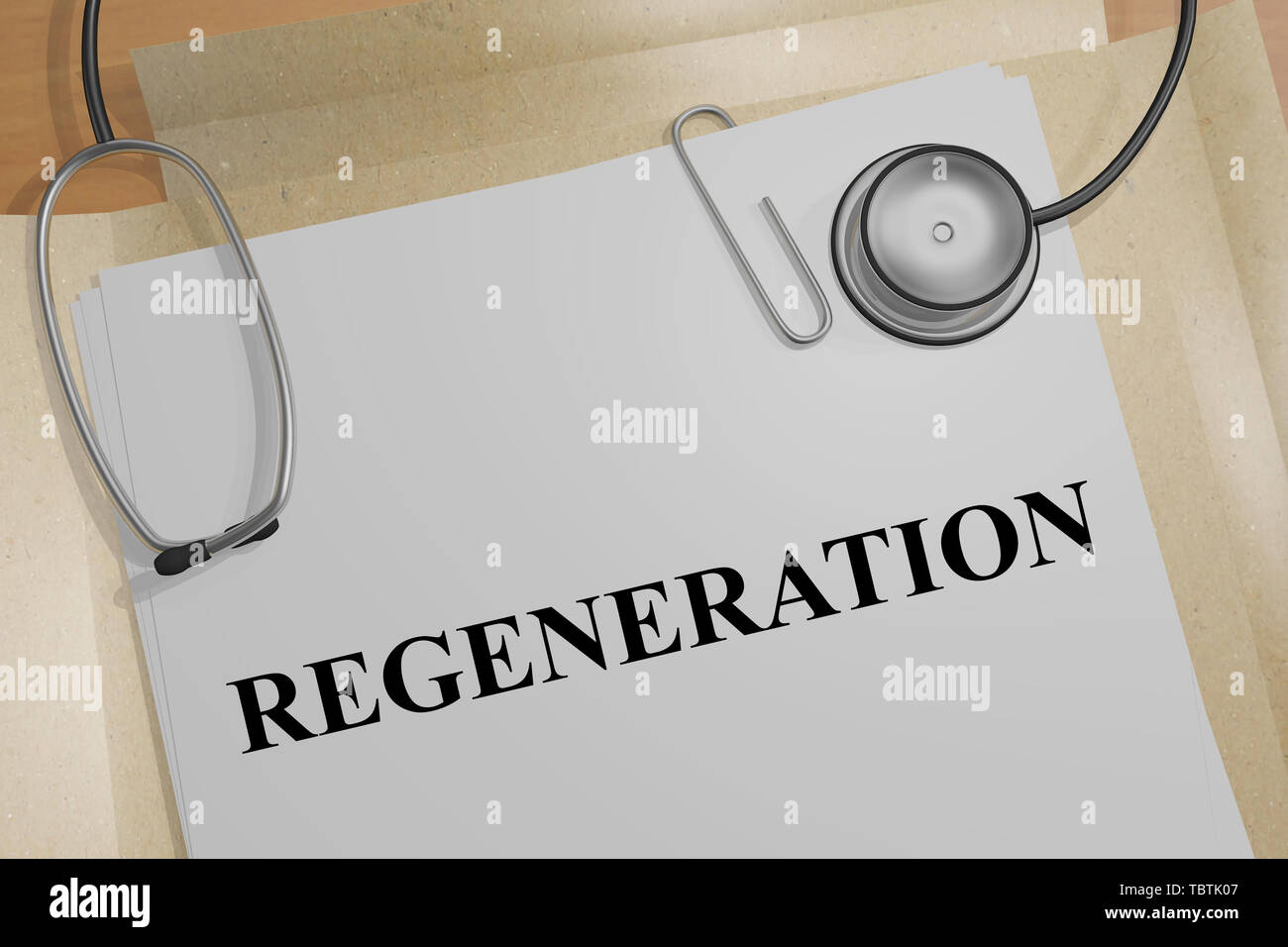 3D illustration of REGENERATION title on a medical document Stock Photo ...