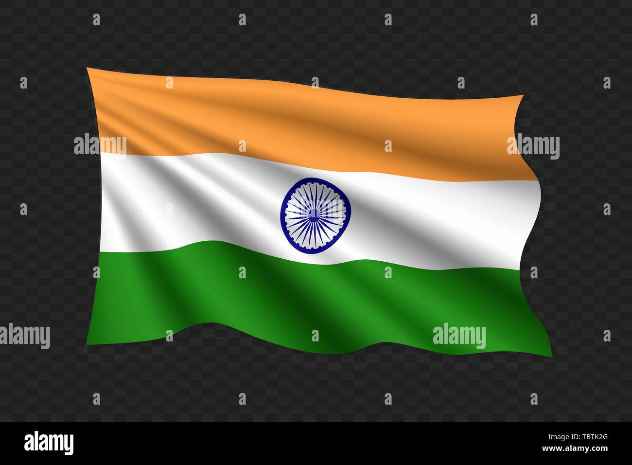 3D Waving Flag of India. Vector illustration Stock Vector Image & Art ...