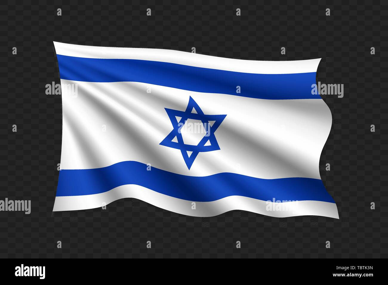 3D Waving Flag of Israel. Vector illustration Stock Vector Image & Art ...