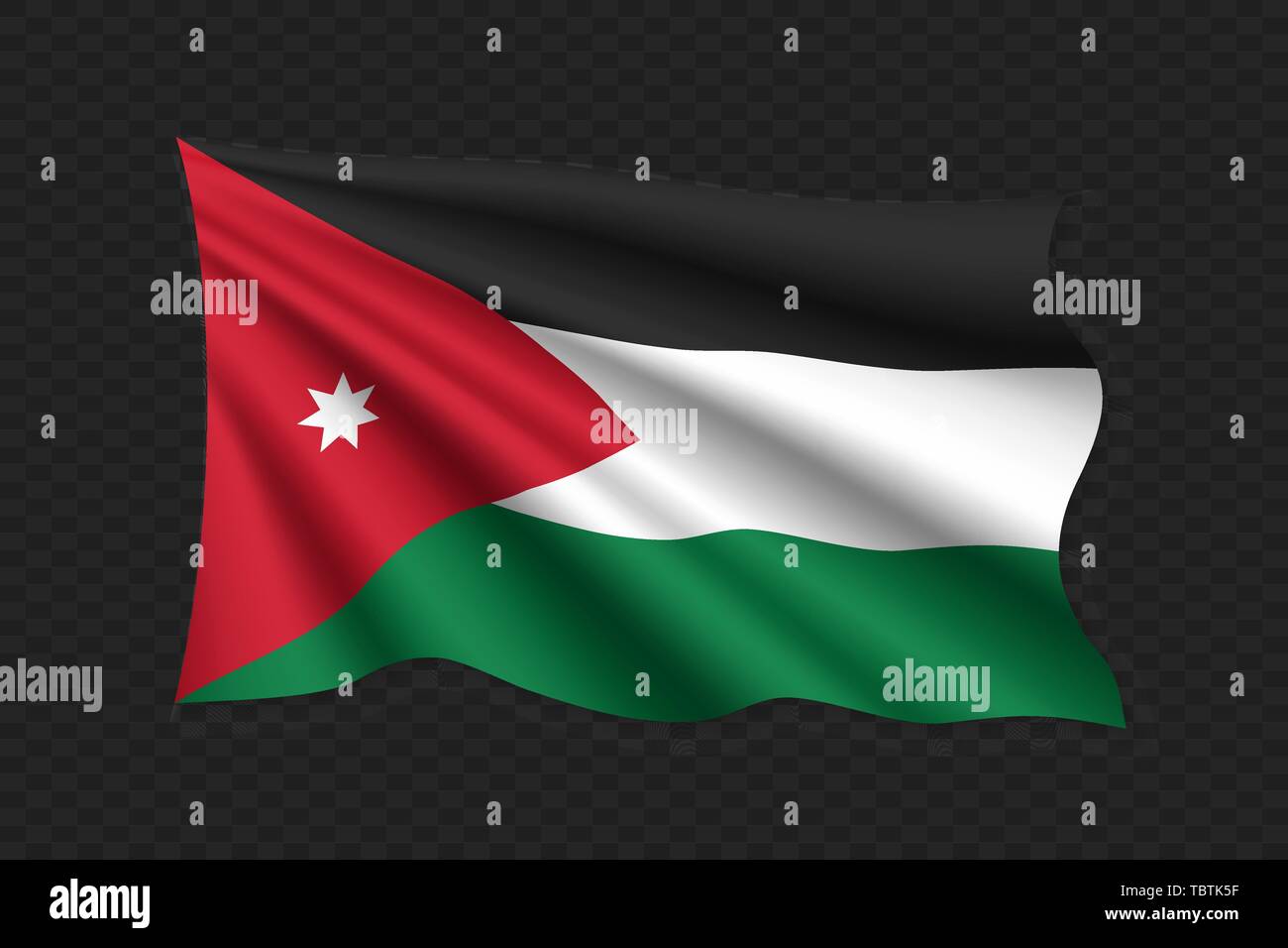 3D Waving Flag of Jordan. Vector illustration Stock Vector Image & Art ...