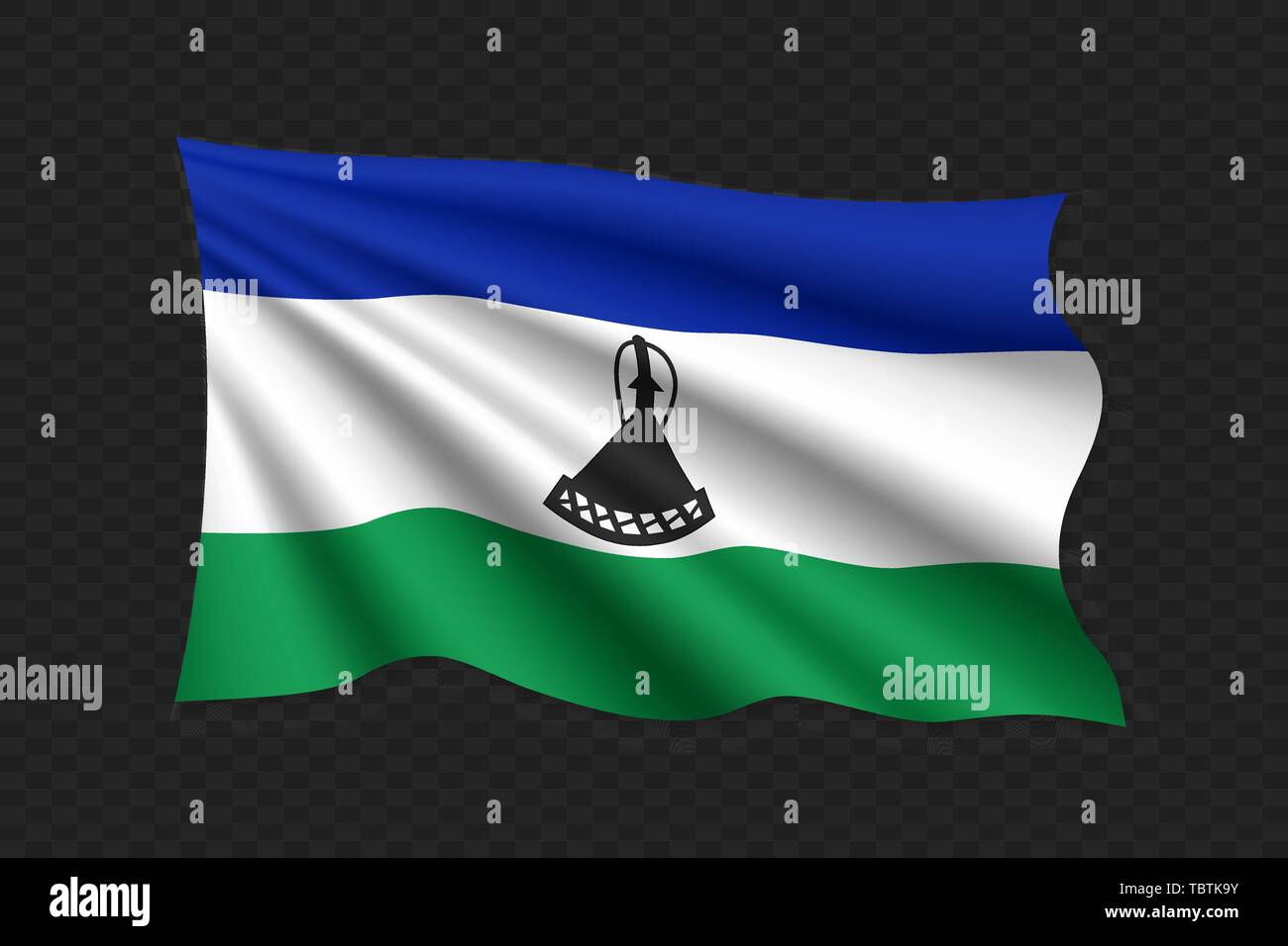 Lesotho flag waving Stock Vector Images - Alamy