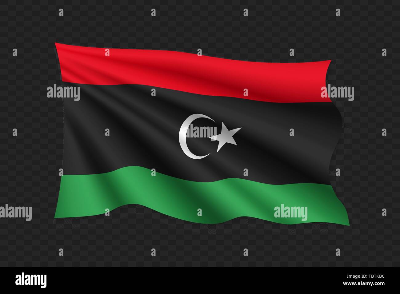 3D Waving Flag of Libya. Vector illustration Stock Vector Image & Art ...