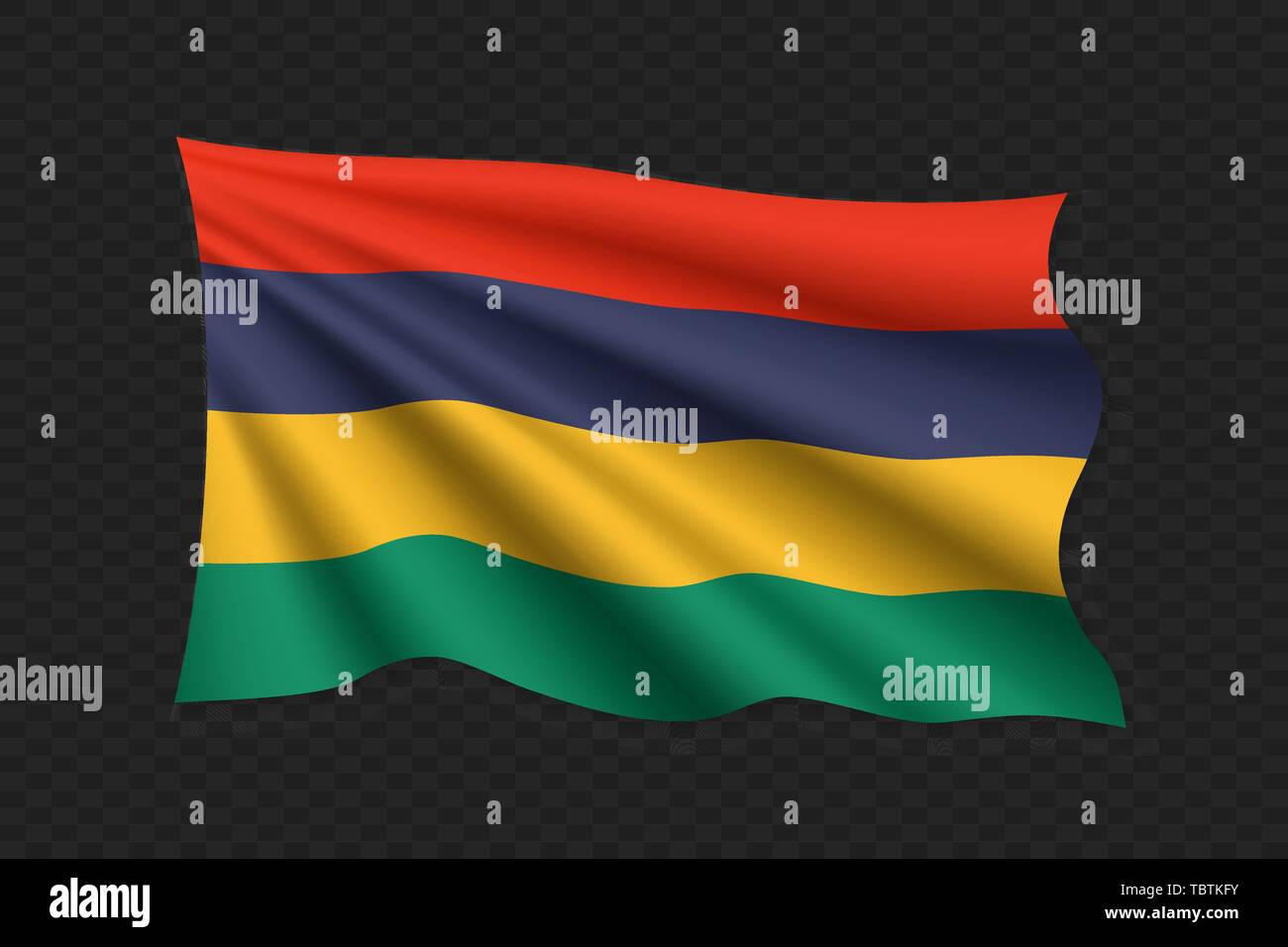 3D Waving Flag of Mauritius. Vector illustration Stock Vector Image ...