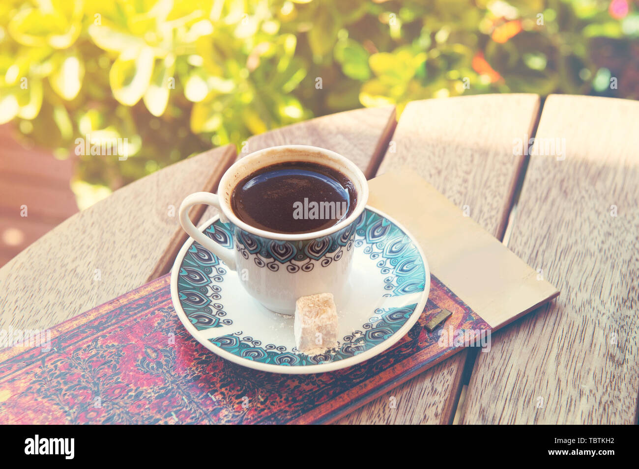 Turkish coffee with turkish delight Stock Photo - Alamy