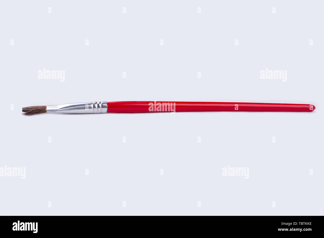 Long paint brush on white background. Drawing wooden paint brush ...