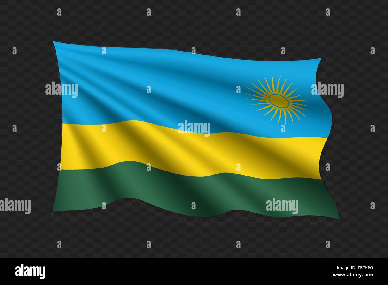 3D Waving Flag of Rwanda. Vector illustration Stock Vector Image & Art - Alamy