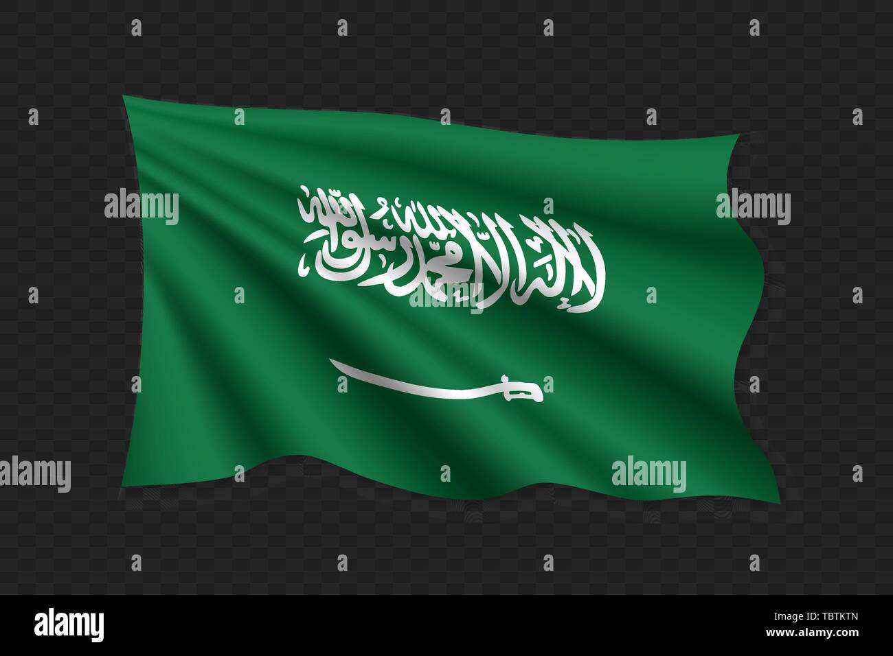3D Waving Flag of Saudi Arabia. Vector illustration Stock Vector Image ...