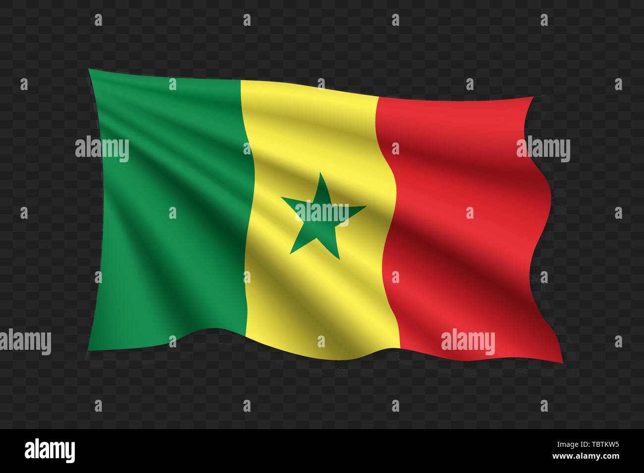 3D Waving Flag of Senegal. Vector illustration Stock Vector Image & Art - Alamy