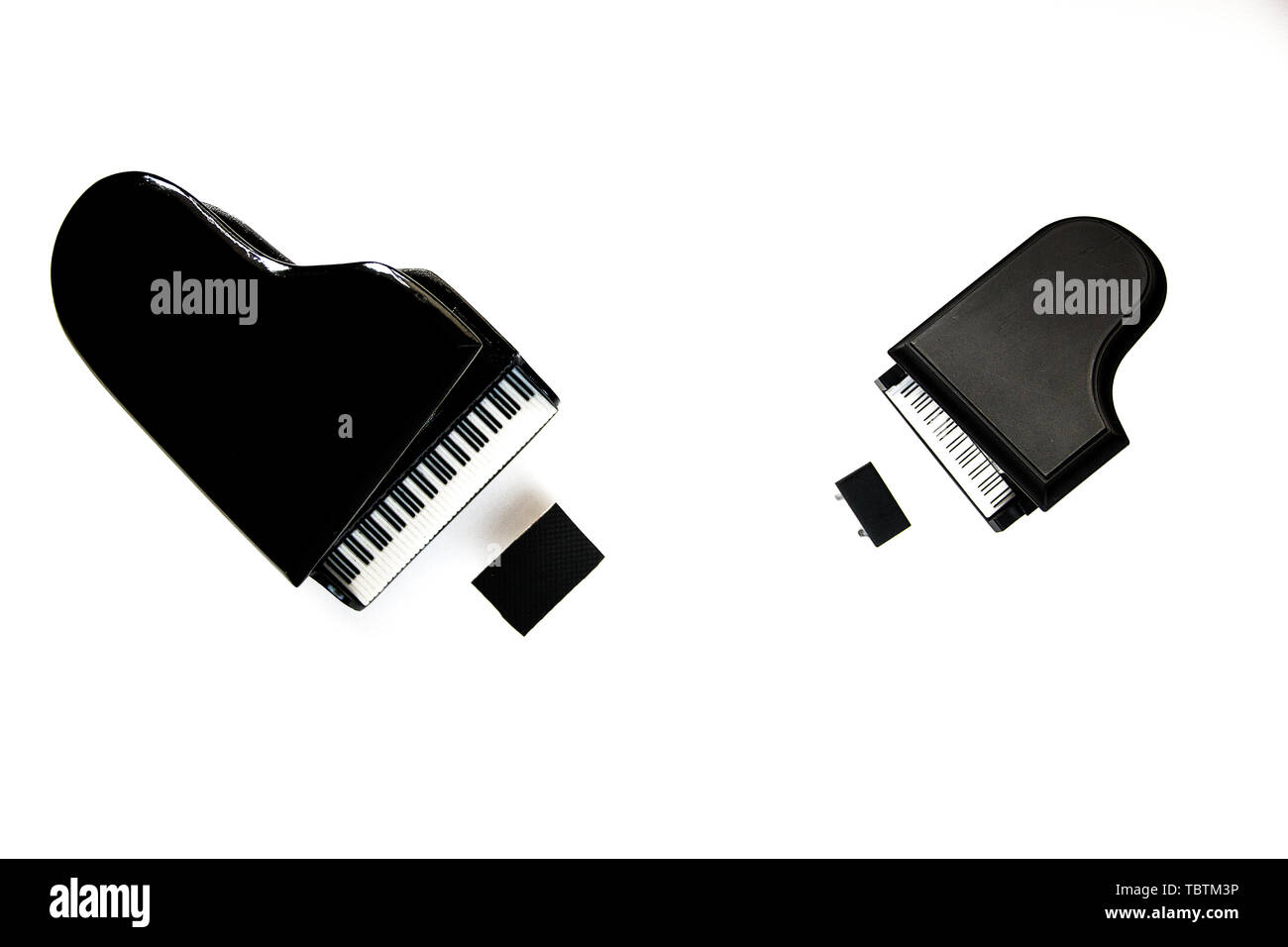 miniature classic keyboard instruments large and small piano isolated ...