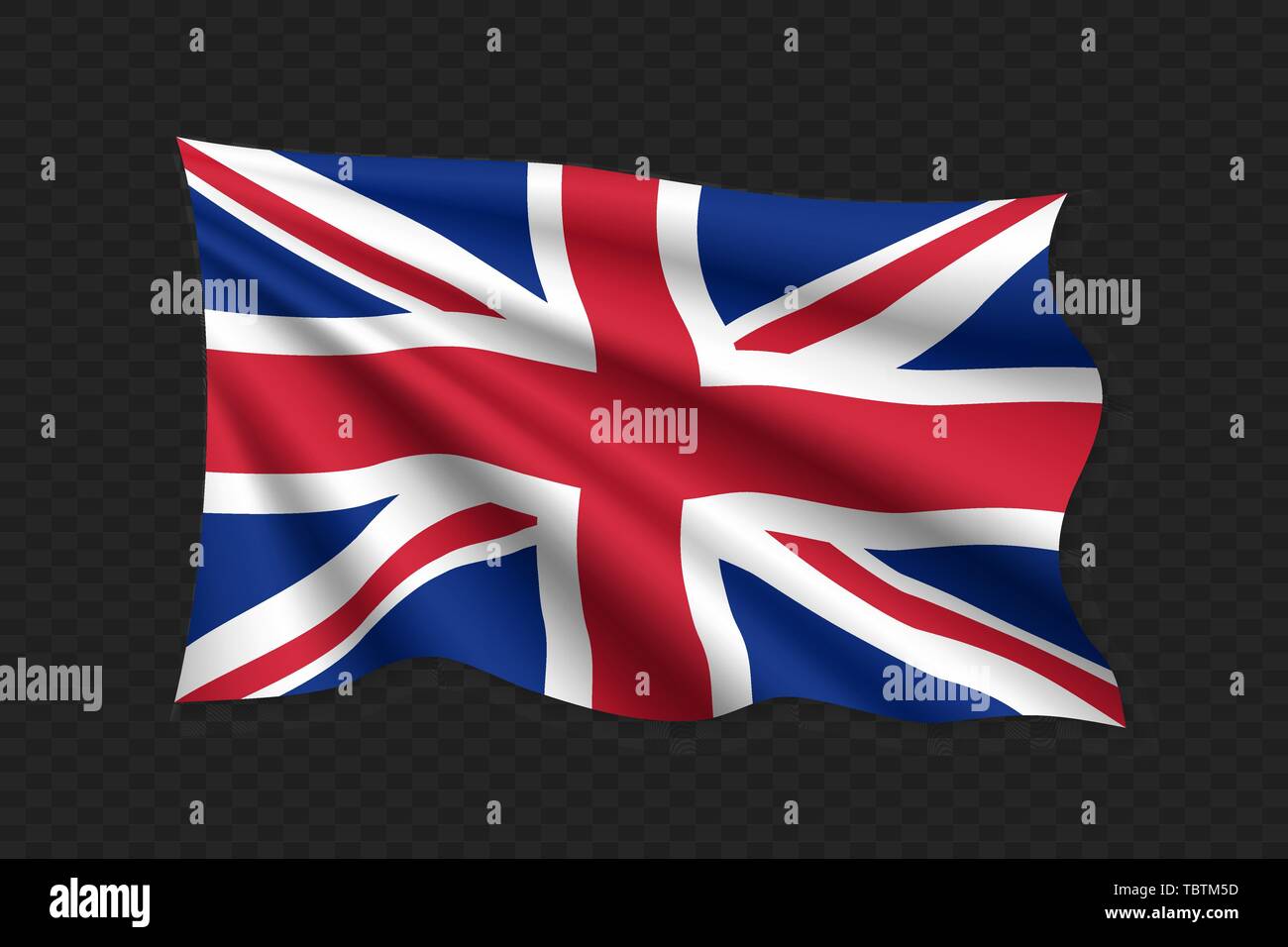 3D Waving Flag of United Kingdom. Vector illustration Stock Vector ...
