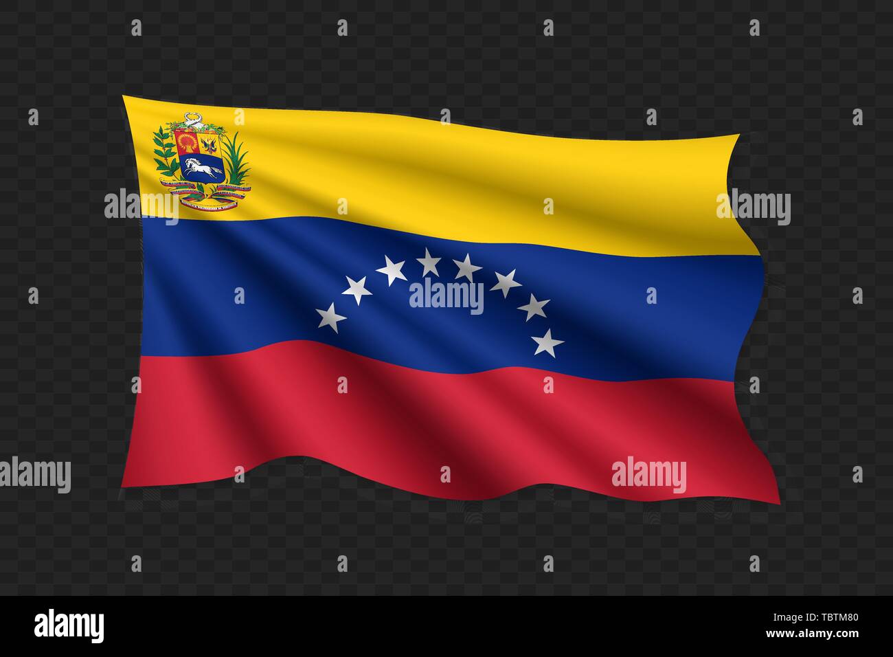 3D Waving Flag of Venezuela. Vector illustration Stock Vector Image ...