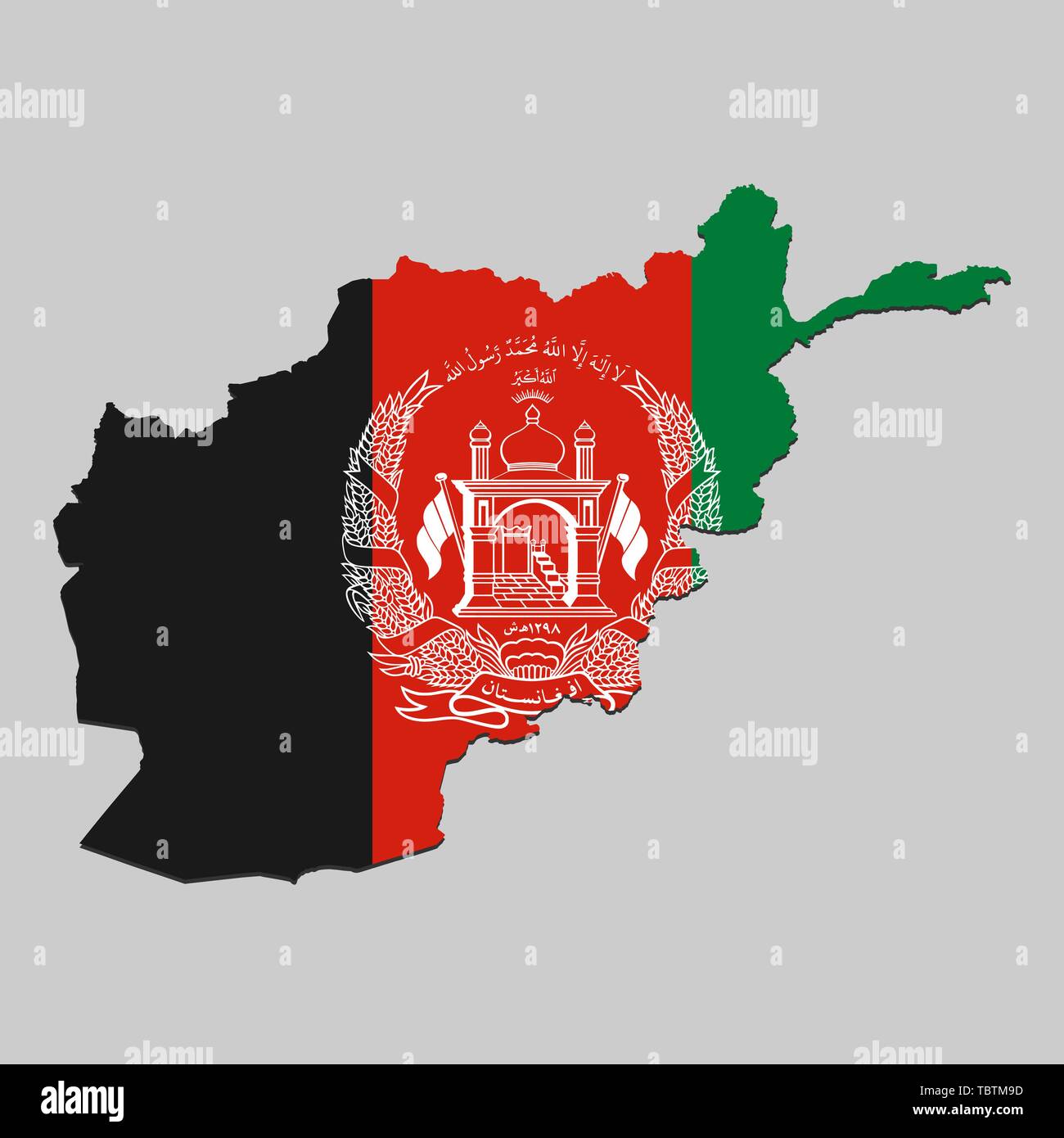 Map of Afghanistan with national flag. Vector Illustration Stock Vector ...