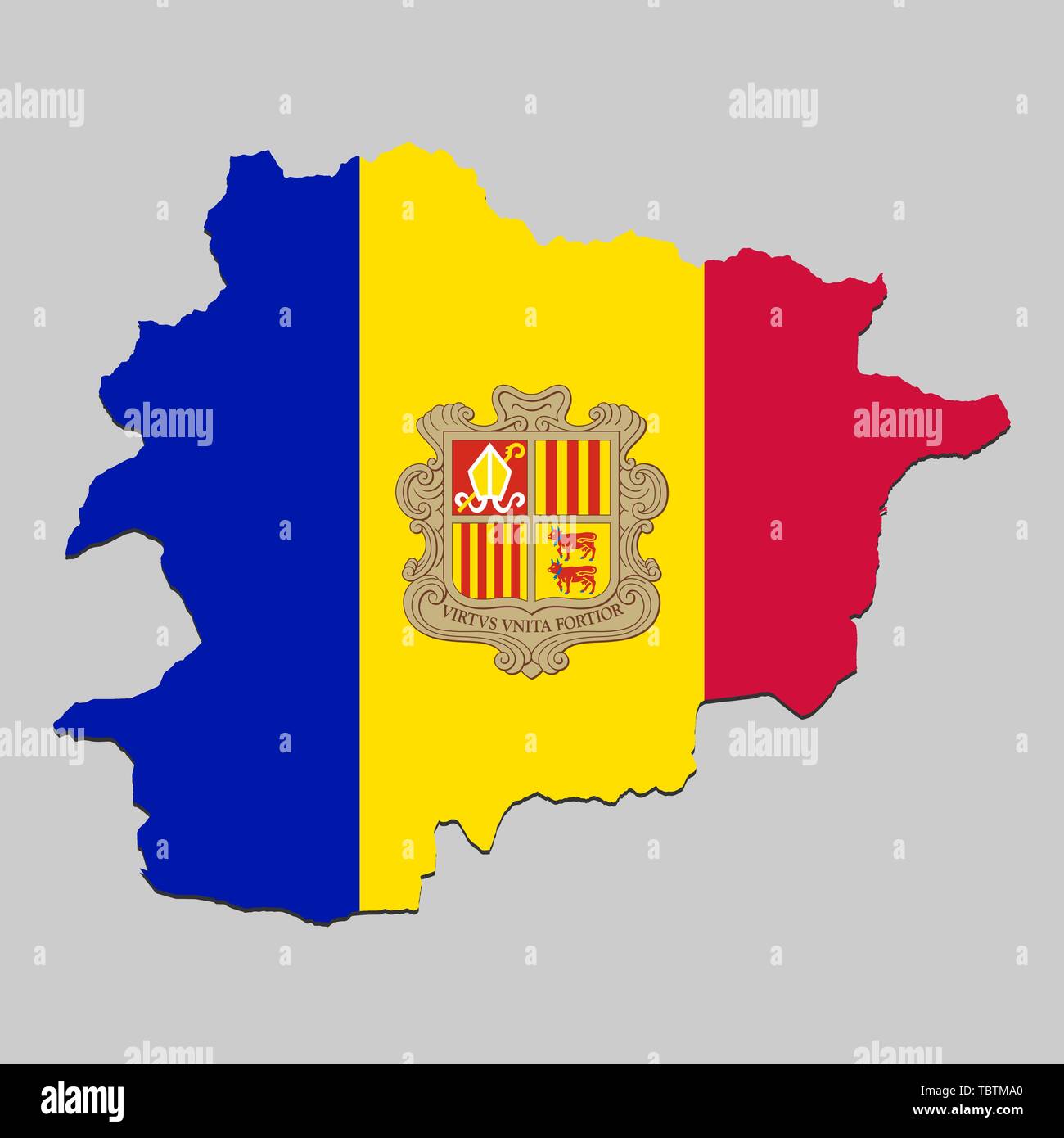 Map of Andorra with national flag. Vector Illustration Stock Vector ...
