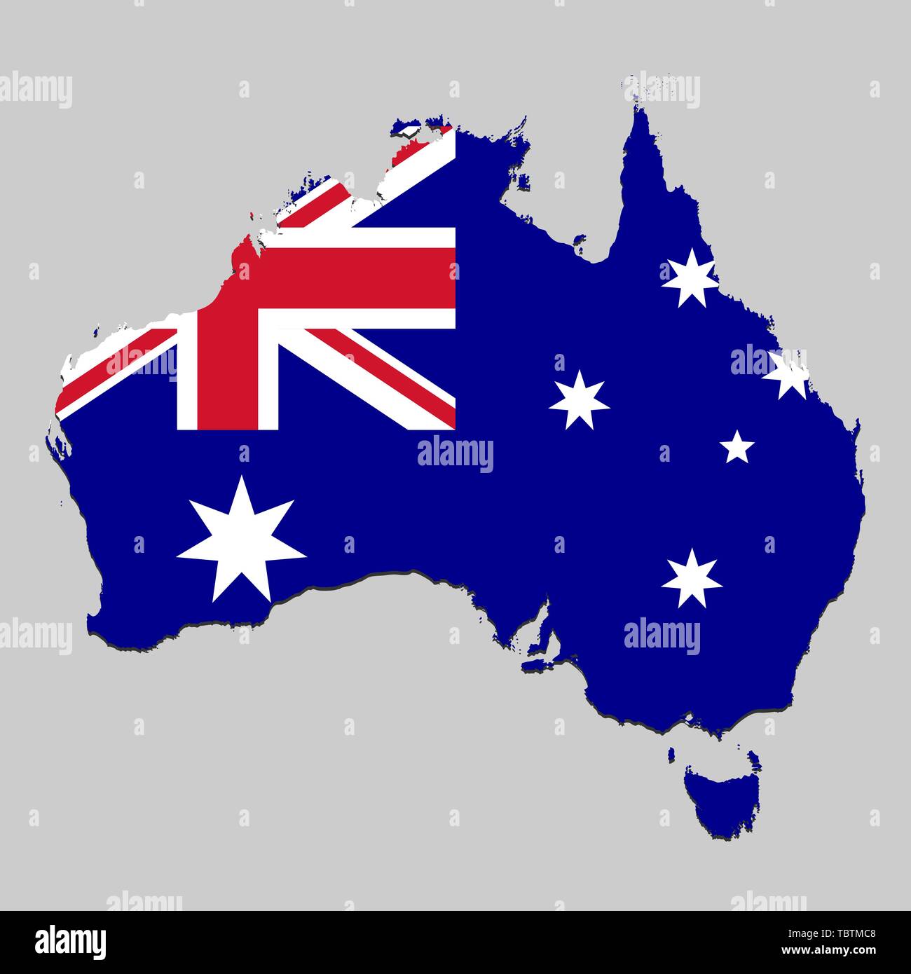 Map of Australia with national flag. Vector Illustration Stock Vector ...