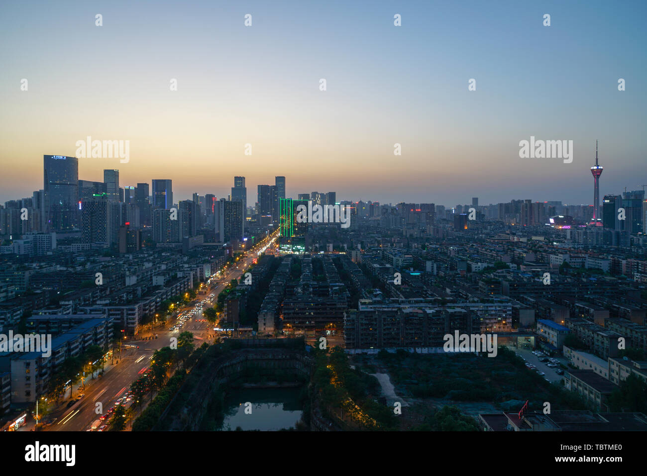 Chengdu city skyline Stock Photo - Alamy