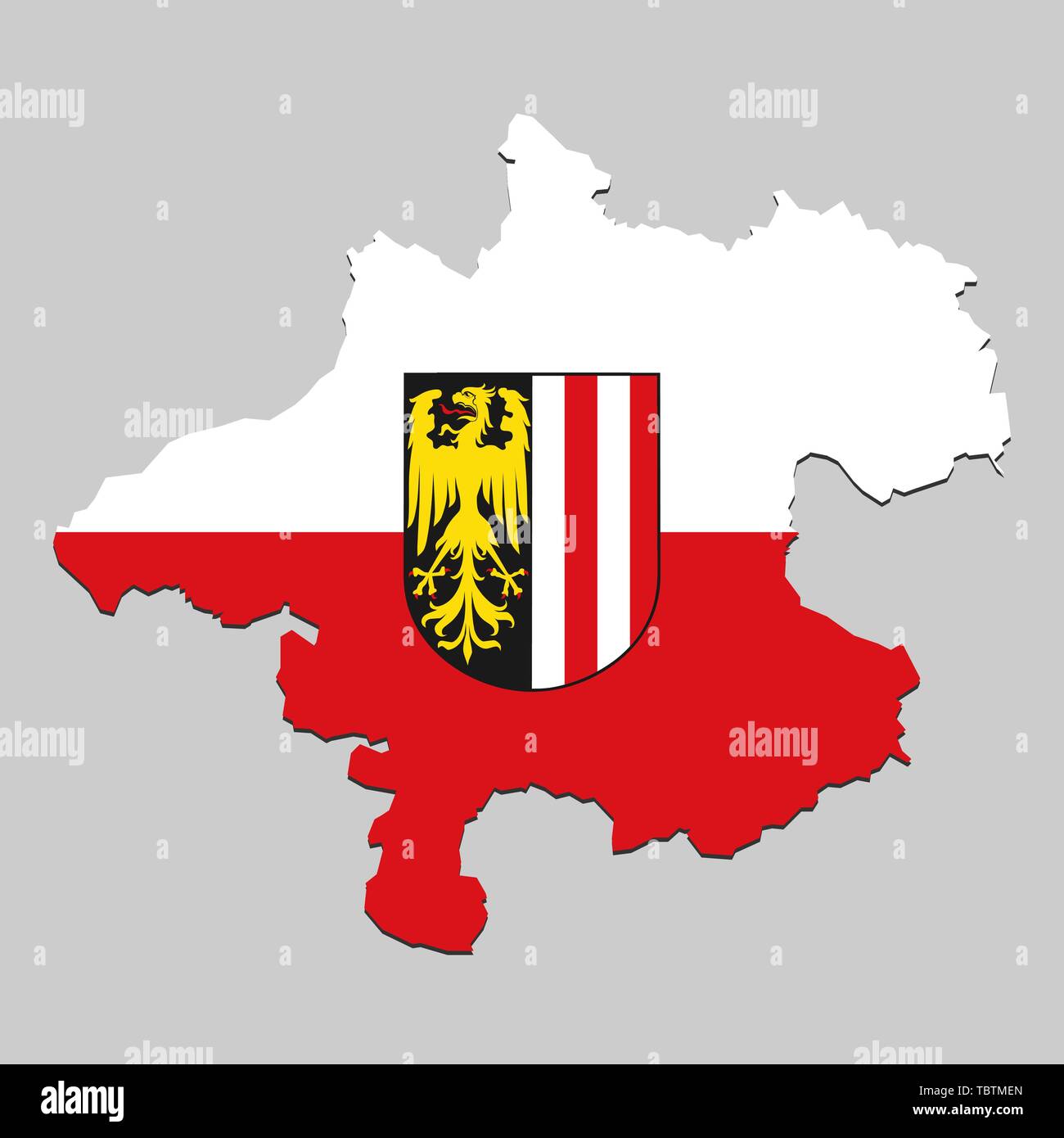 Map of Upper Austria is a state Austria with flag. Vector Illustration ...