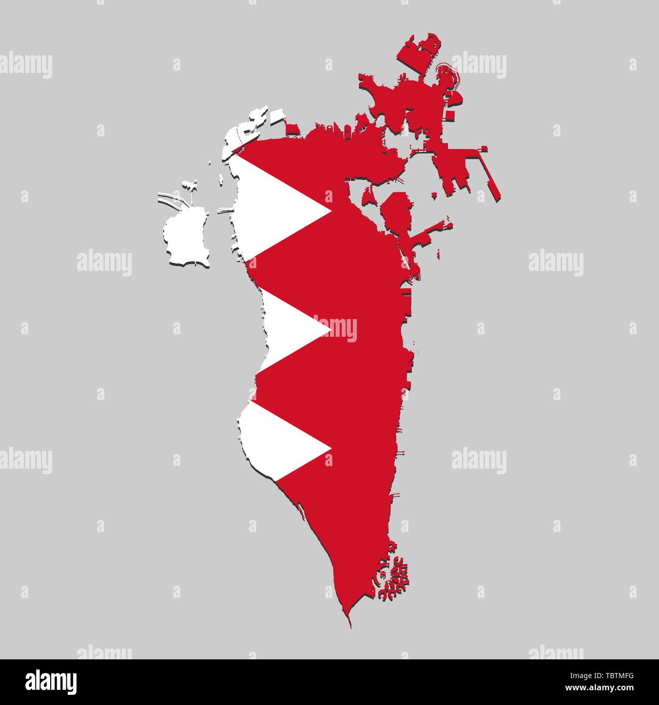 Map of Bahrain with national flag. Vector Illustration Stock Vector ...