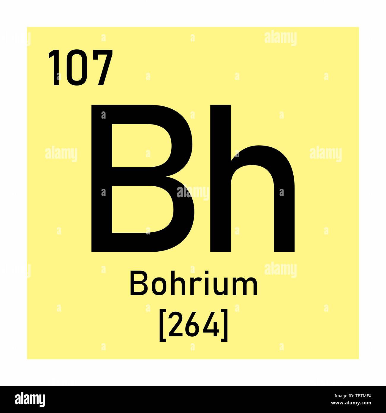 Illustration of the periodic table Bohrium chemical symbol Stock Vector ...