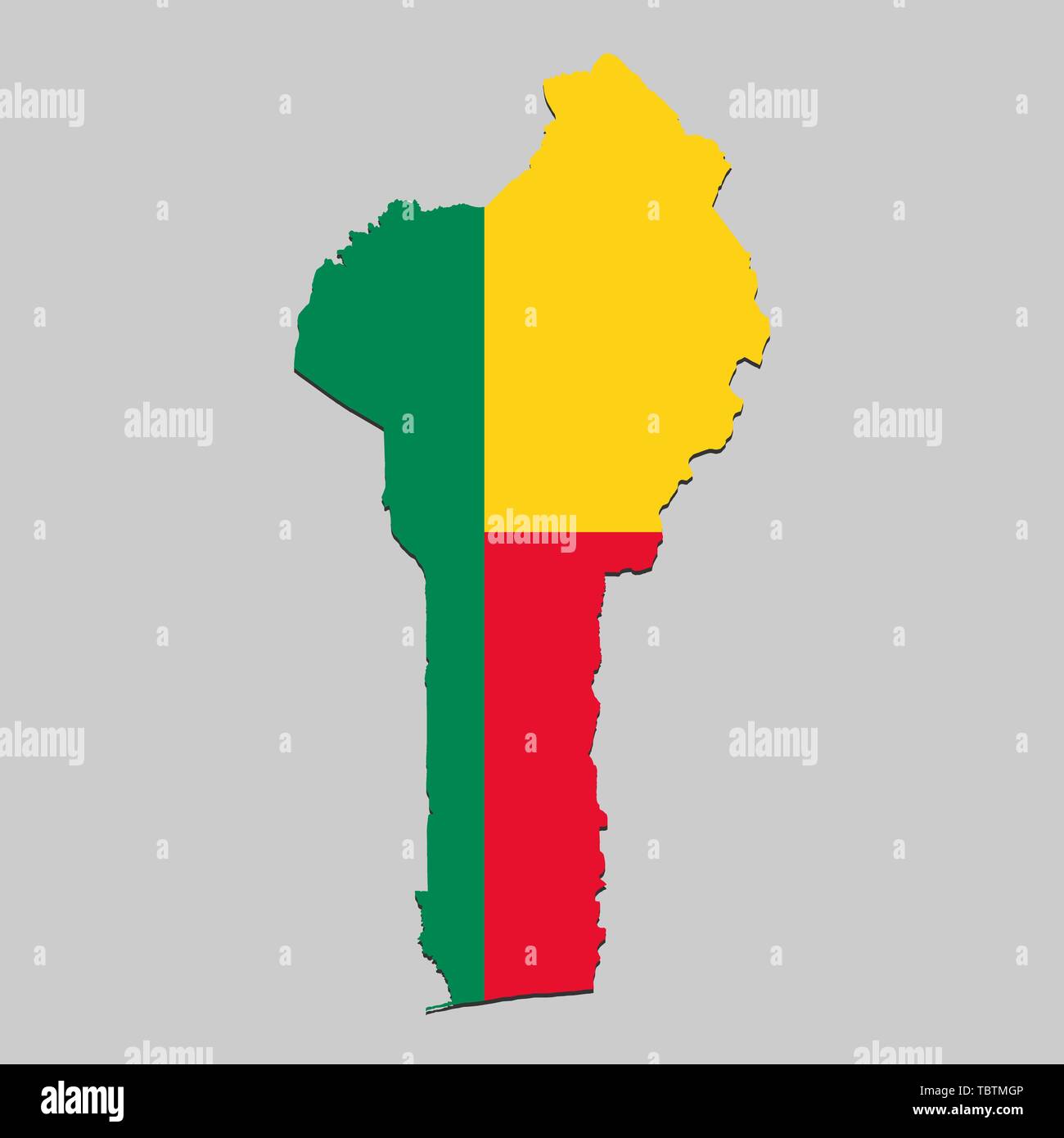 Map of Benin with national flag. Vector Illustration Stock Vector Image ...