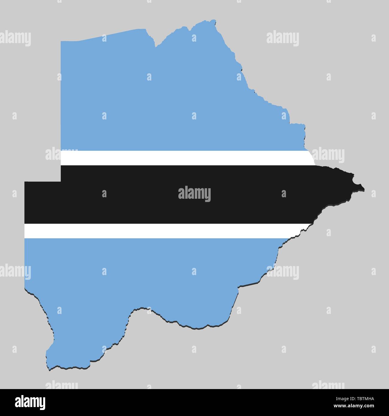 Map of Botswana with national flag. Vector Illustration Stock Vector ...