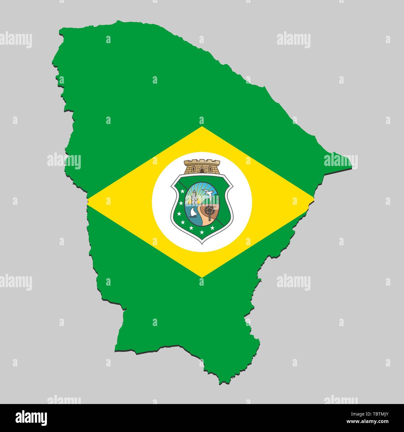 Map of Ceara is a state Brazil with national flag. Vector Illustration ...