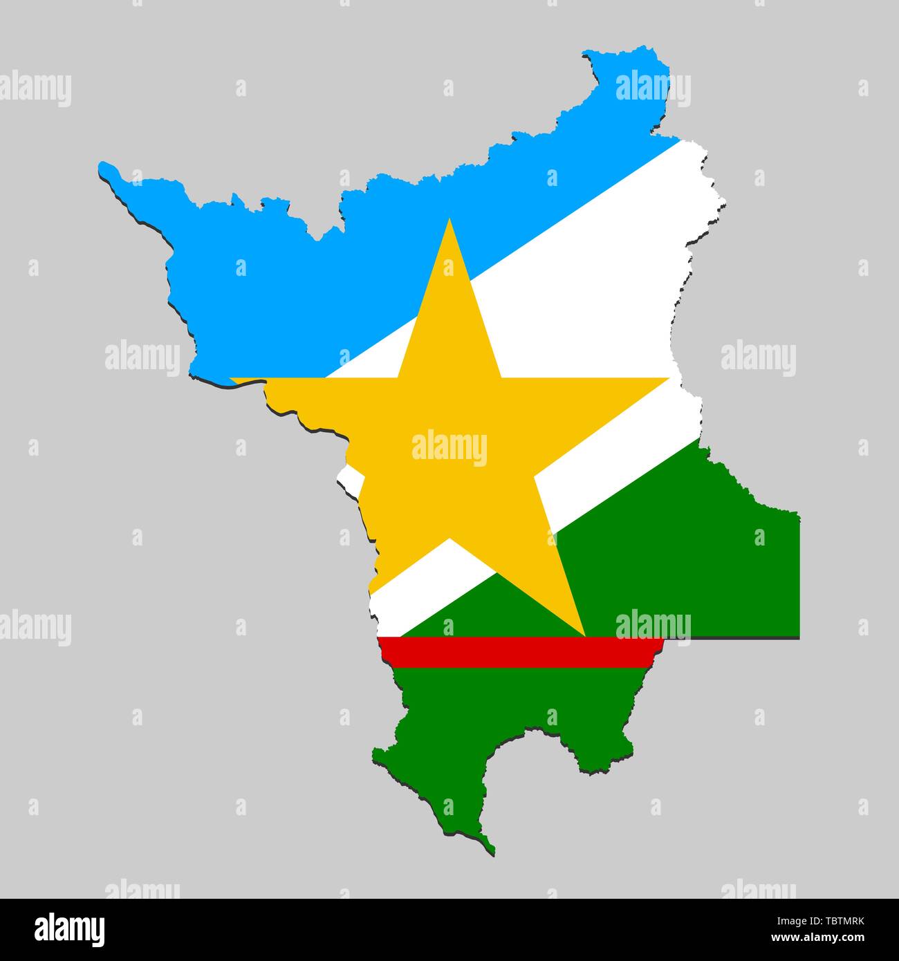 Map of Roraima is a state Brazil with national flag. Vector Illustration Stock Vector Image ...