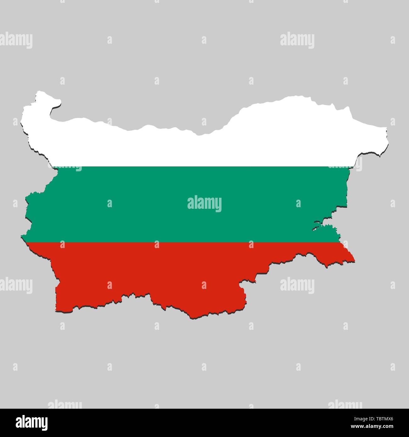 Map of Bulgaria with national flag. Vector Illustration Stock Vector ...