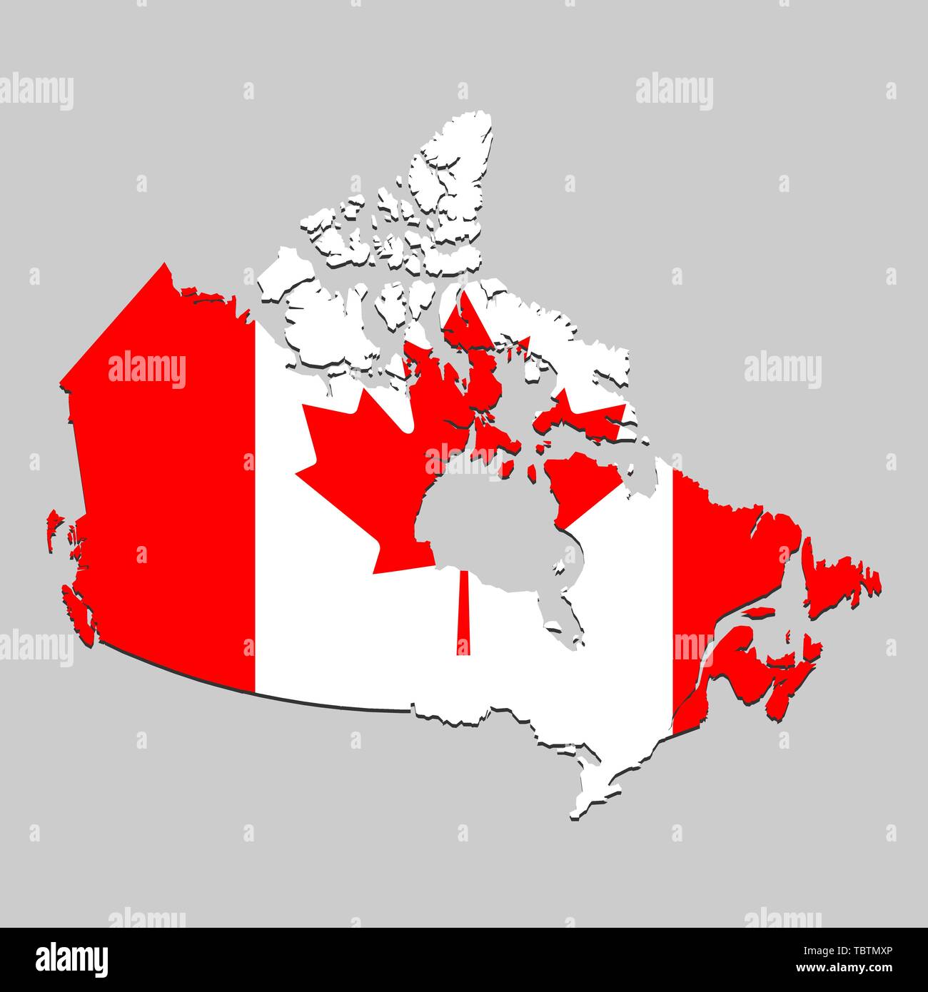 Map of Canada with national flag. Vector Illustration Stock Vector ...