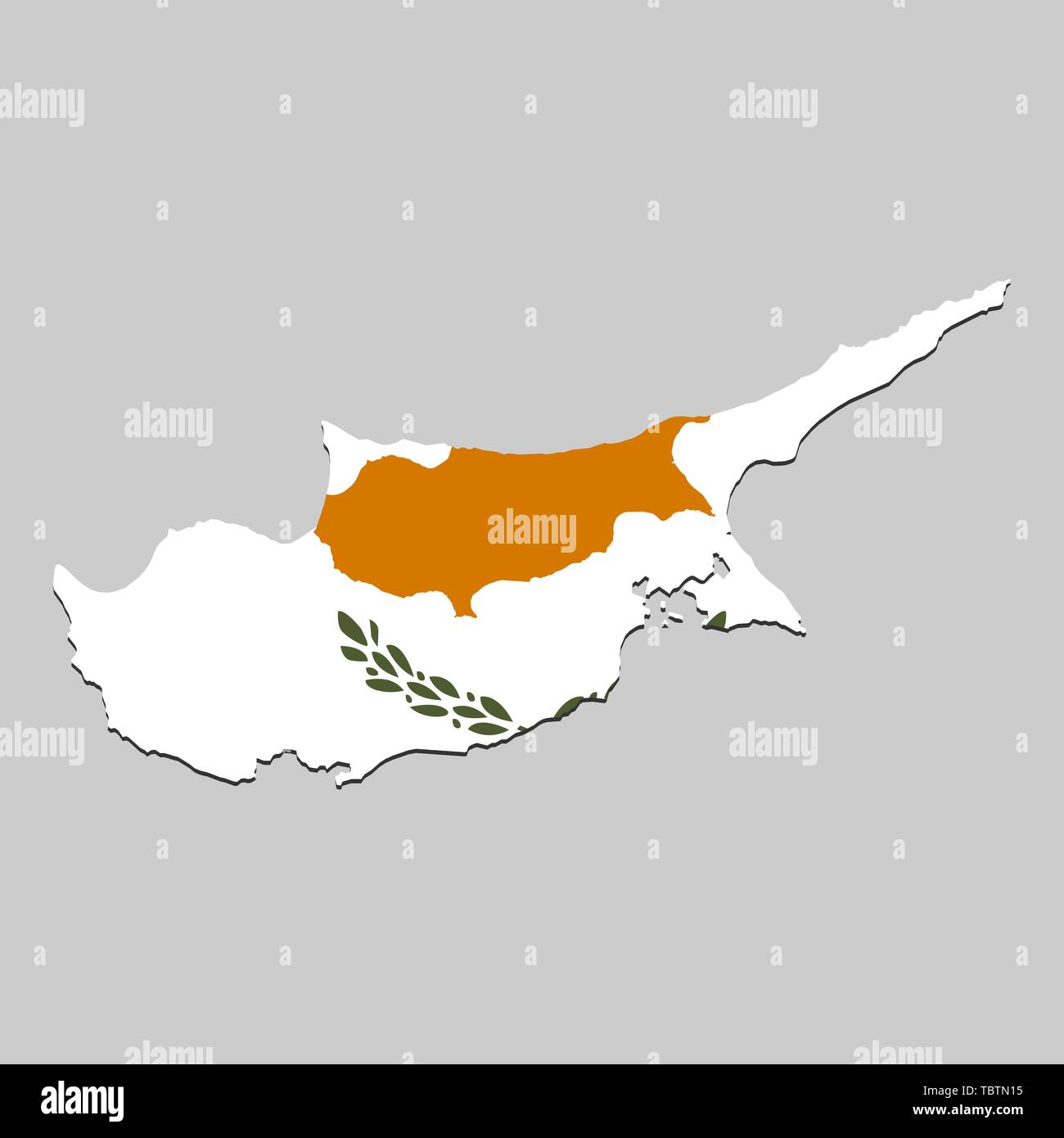 Map of Cyprus with national flag. Vector Illustration Stock Vector ...