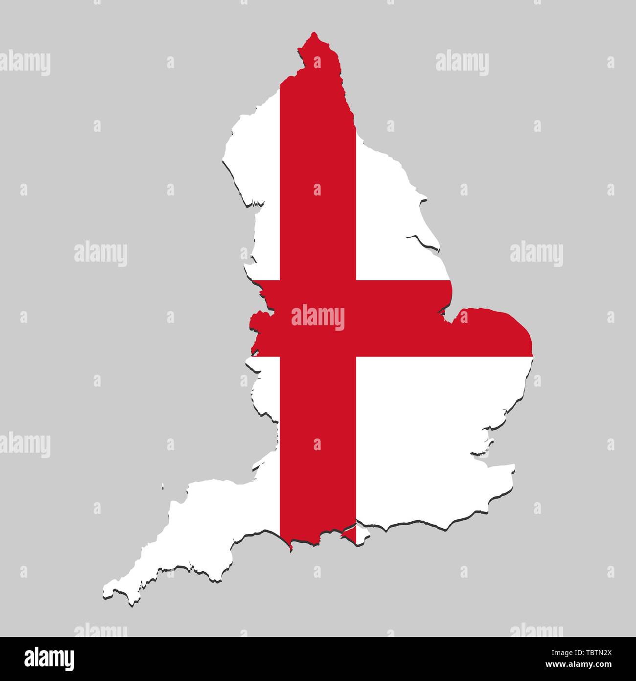 Map of England with national flag. Vector Illustration Stock Vector ...
