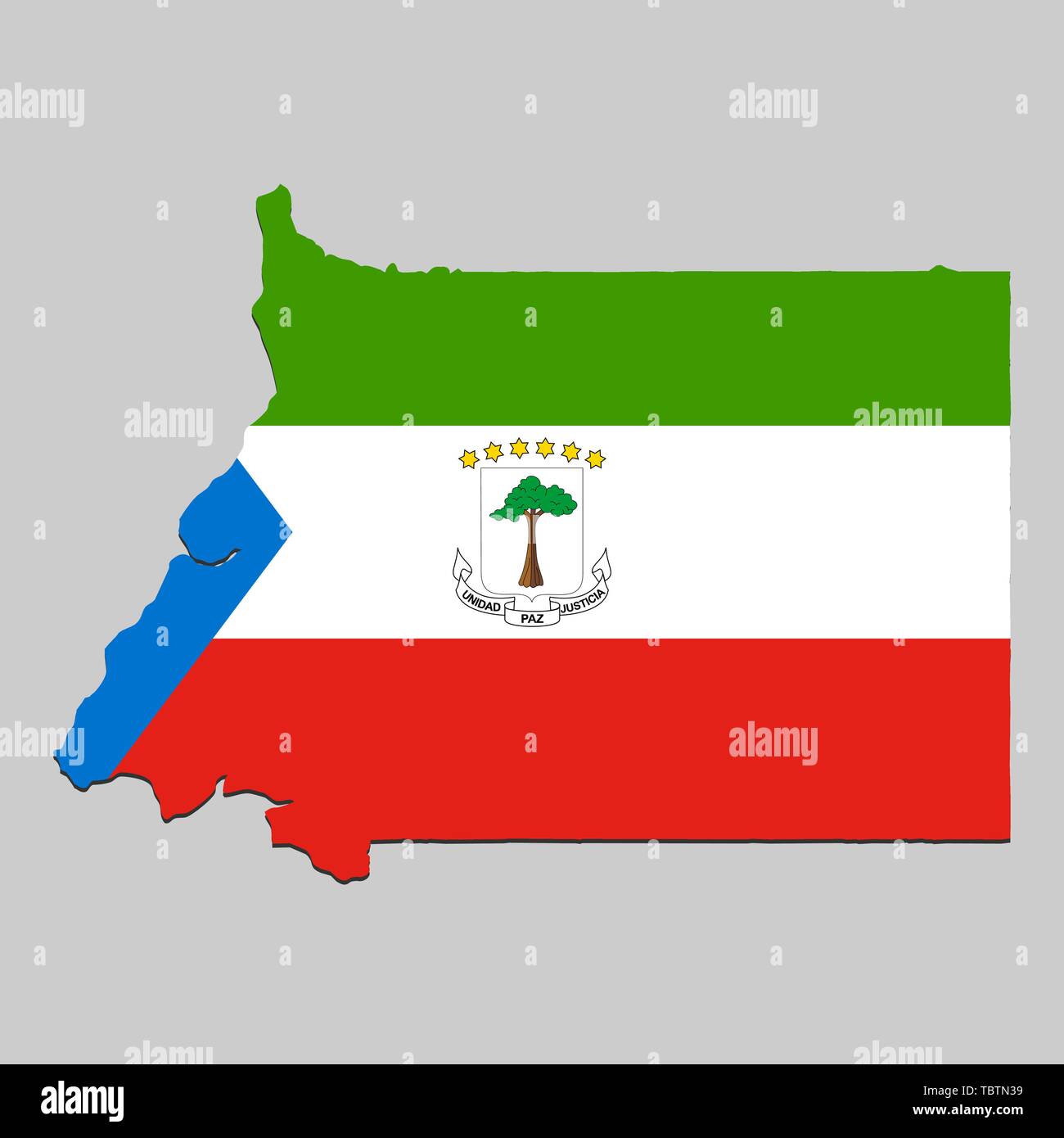Map of Equatorial Guinea with national flag. Vector Illustration Stock ...