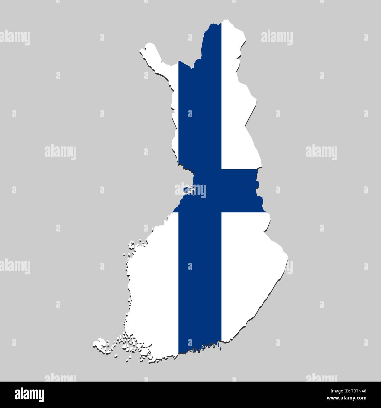Map of Finland with national flag. Vector Illustration Stock Vector ...