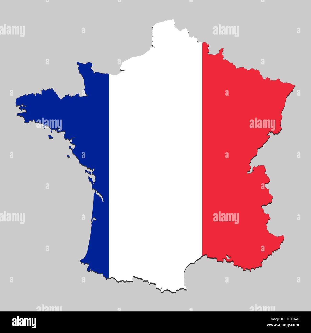Map of France with national flag. Vector Illustration Stock Vector ...