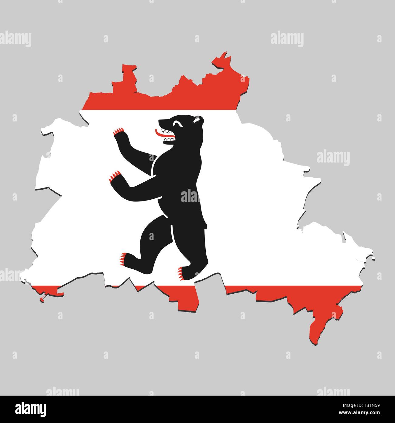 Map of Berlin is a state Germany with flag. Vector Illustration Stock ...
