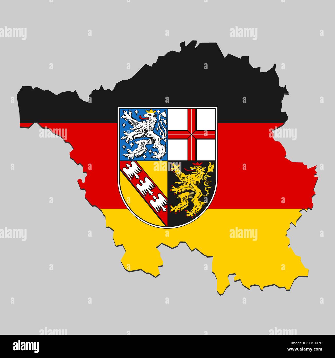 Map of Saarland is a state Germany with flag. Vector Illustration Stock ...