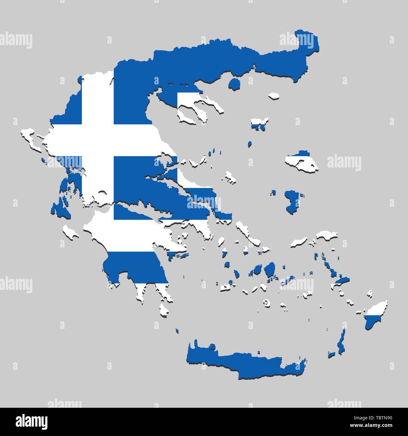 Map of Greece with national flag. Vector Illustration Stock Vector ...