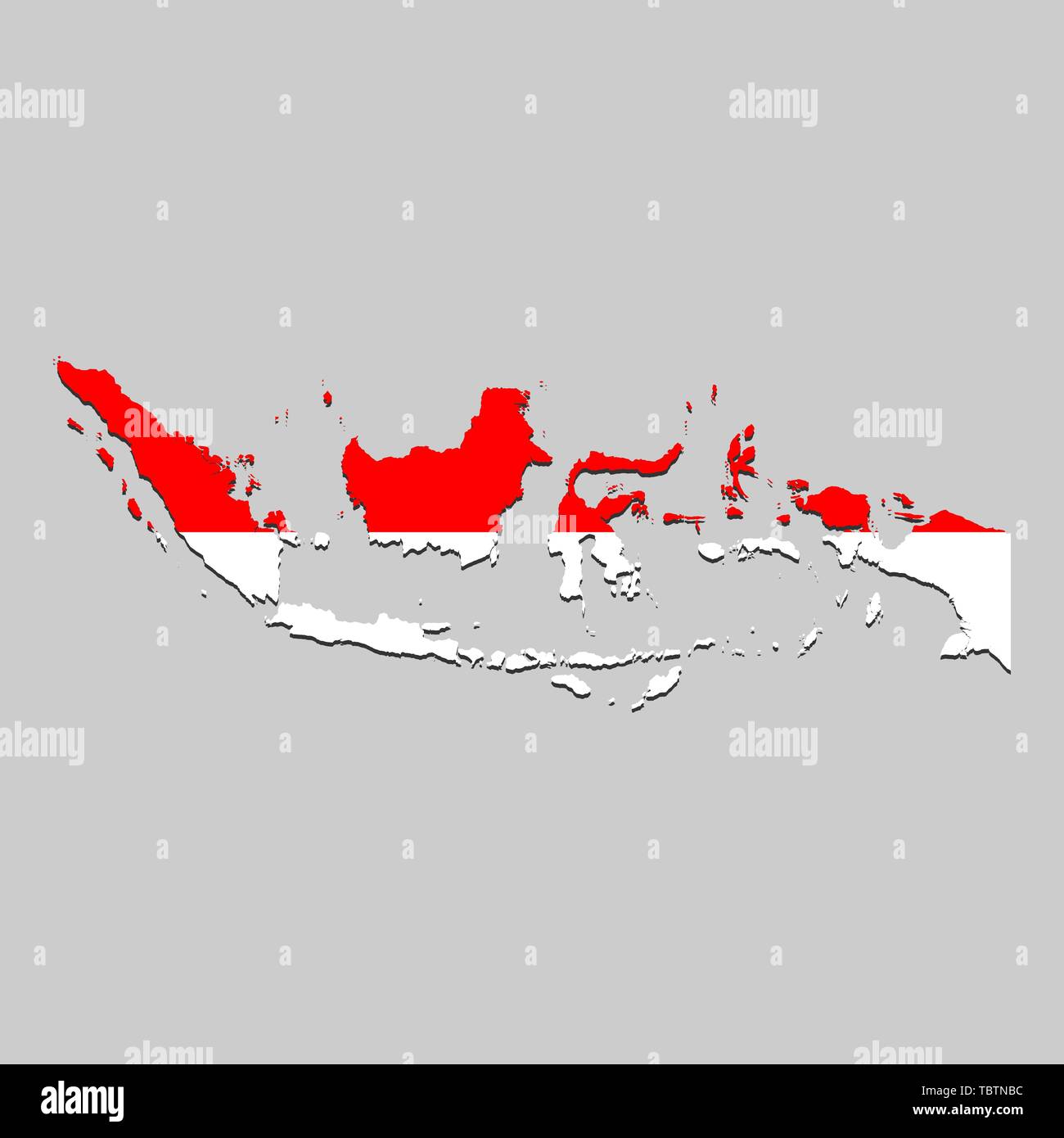 Map of Indonesia with national flag. Vector Illustration Stock Vector ...