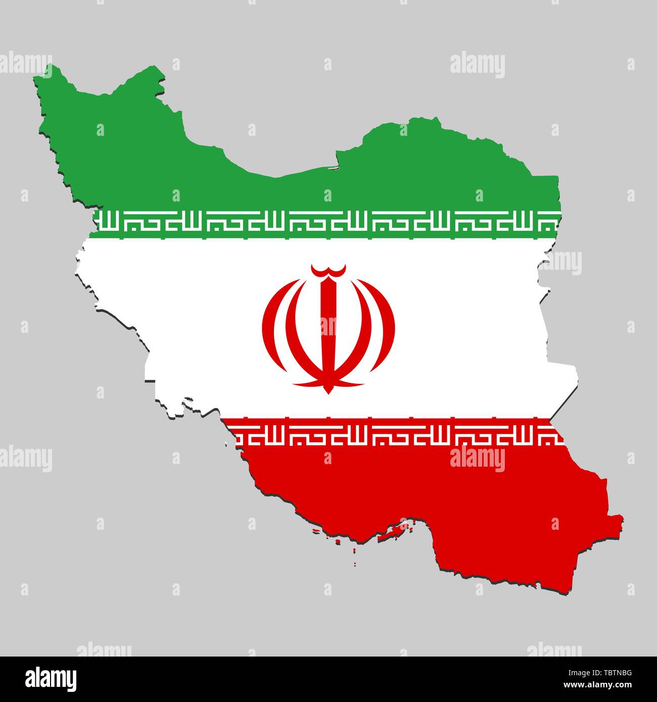 Map of Iran with national flag. Vector Illustration Stock Vector Image ...