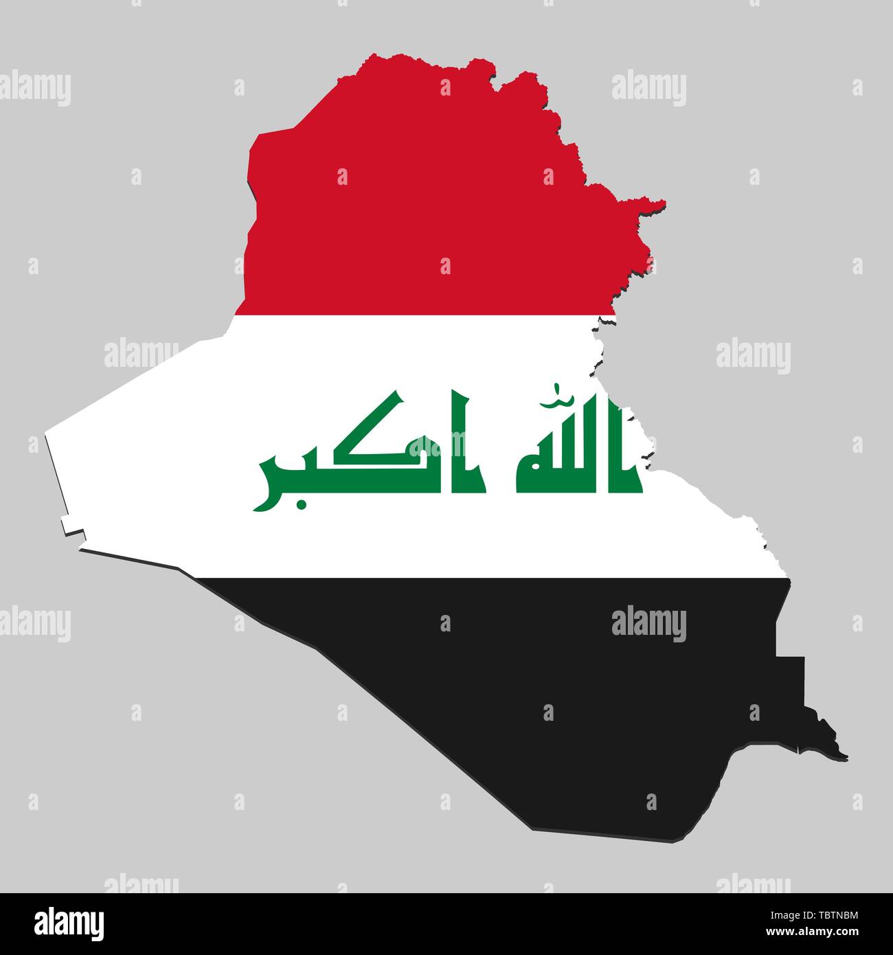 Map of Iraq with national flag. Vector Illustration Stock Vector Image ...