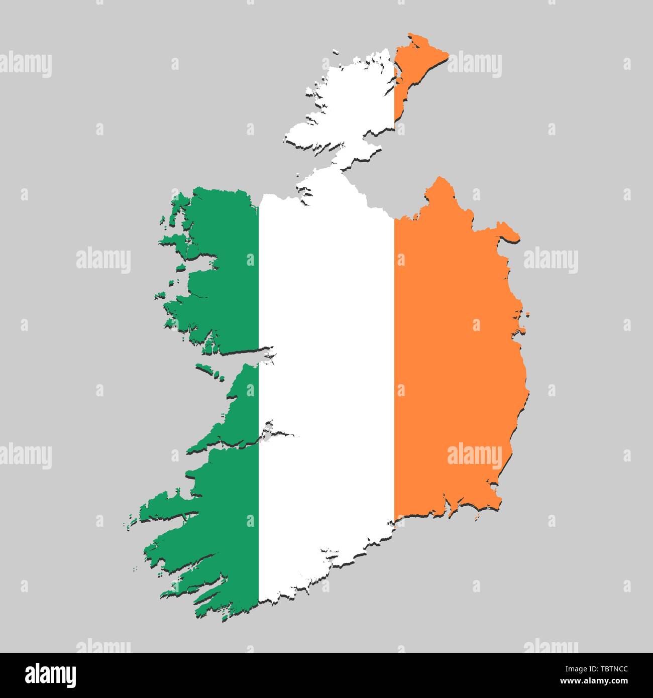 Map of Ireland with national flag. Vector Illustration Stock Vector ...