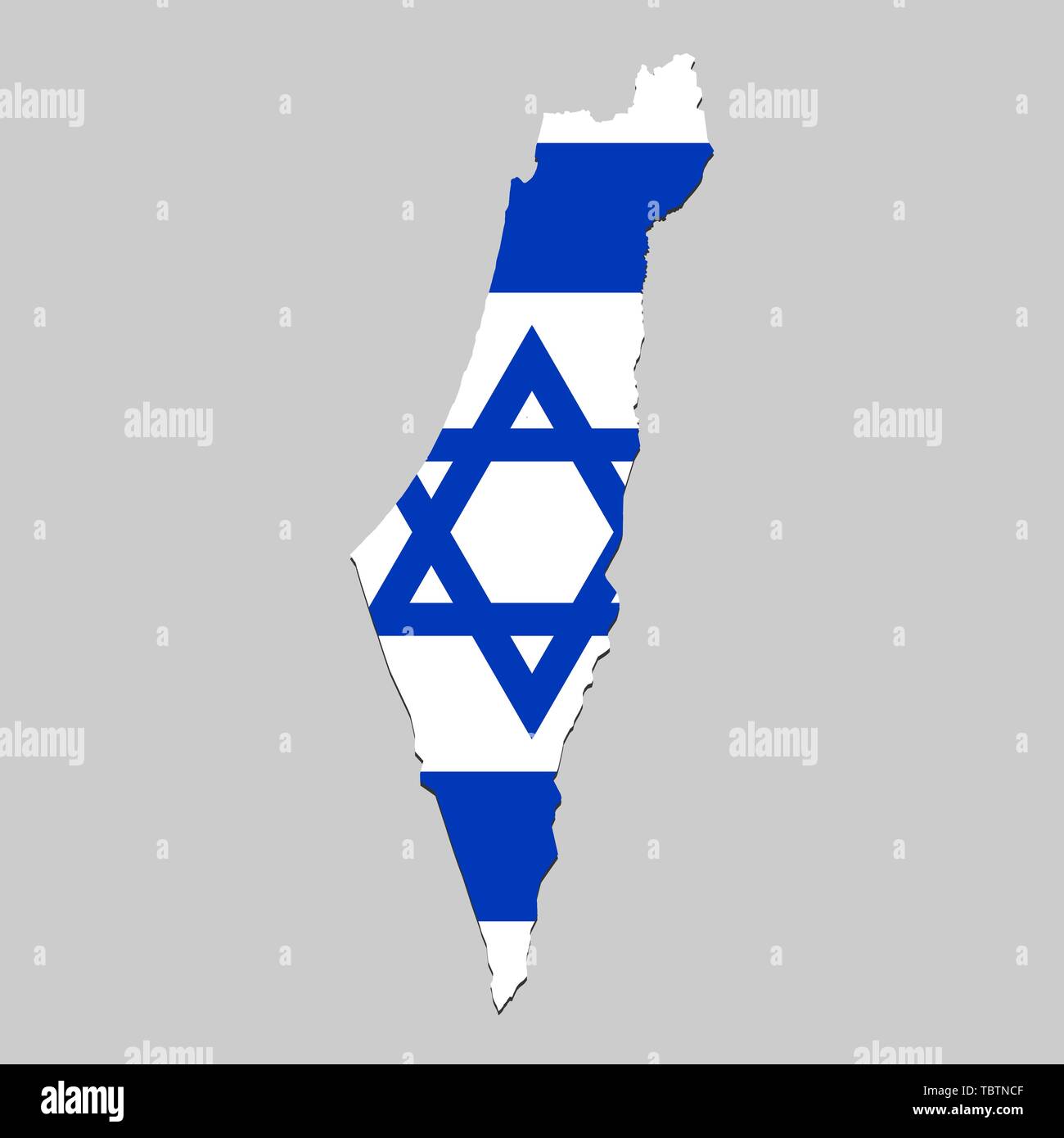 Map of Israel with national flag. Vector Illustration Stock Vector ...