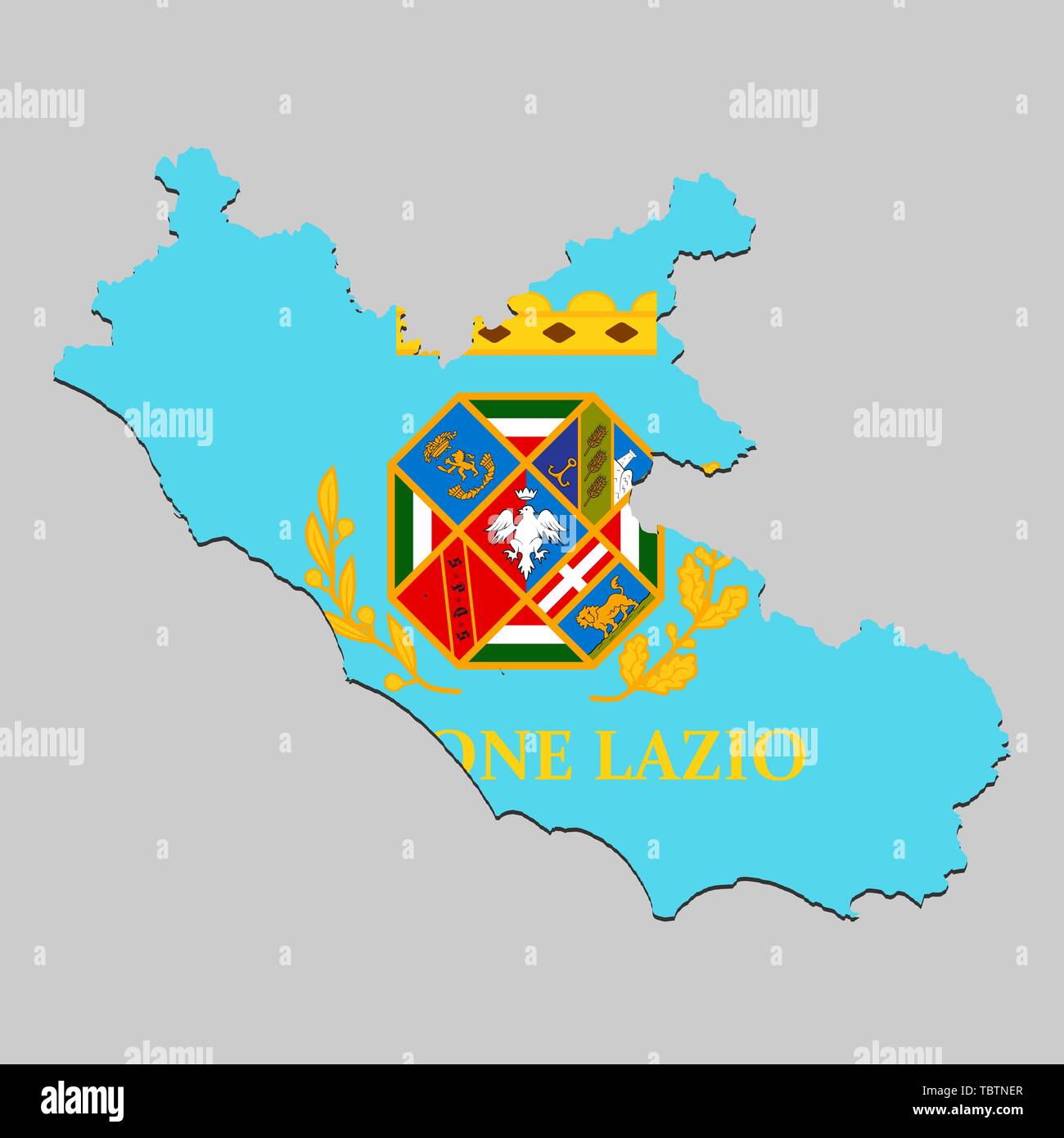 Map of Lazio is a state Italy with flag. Vector Illustration Stock ...