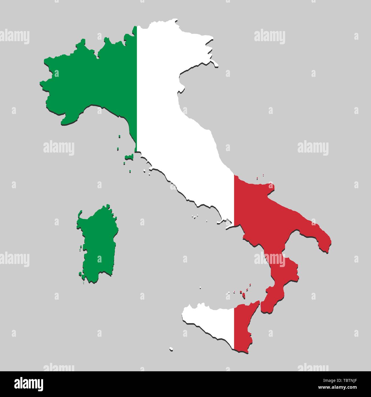 Map of Italy with national flag. Vector Illustration Stock Vector Image ...