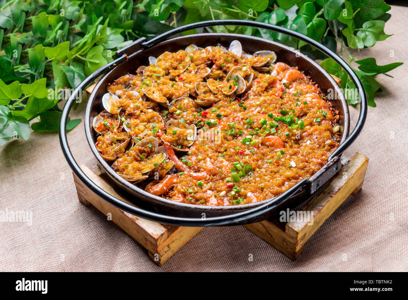 Iron plate base circumference shrimp burning flower armor Stock Photo ...